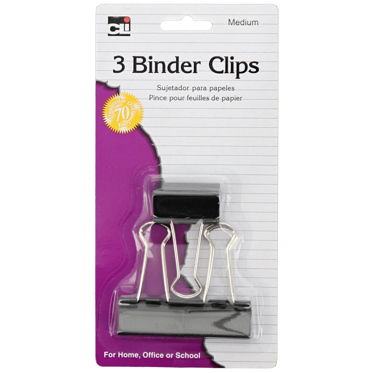 Medium Binder Clips - 3 Count