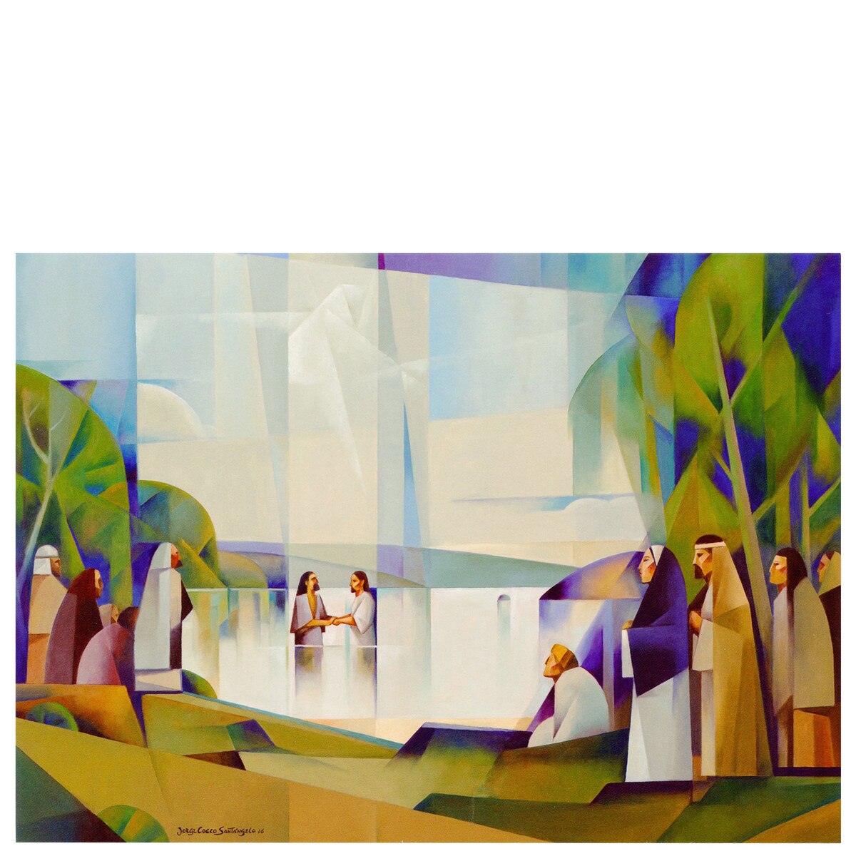 Baptism Of Christ Print By Jorge Cocco - 7" x 5"
