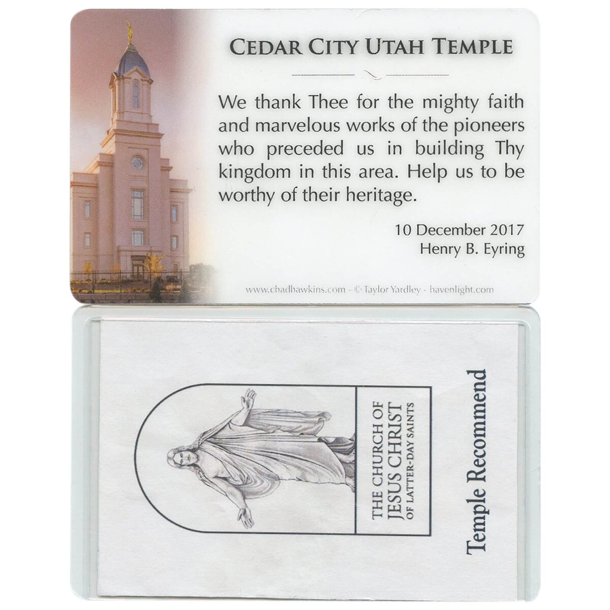 Cedar City Utah Temple Recommend Holder