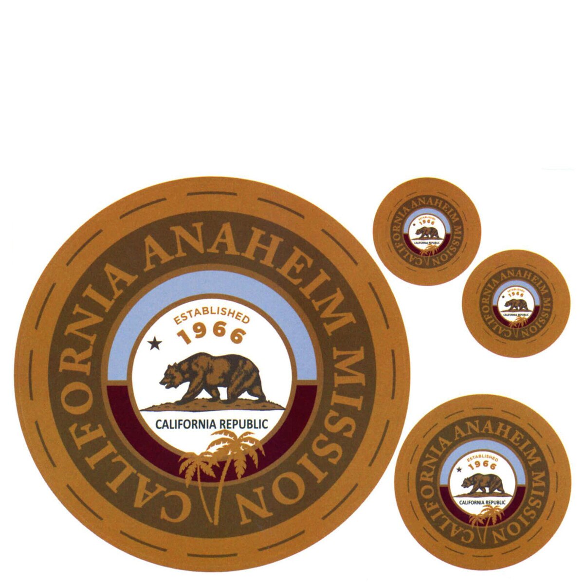 California Anaheim Mission Decals - 4 Pack