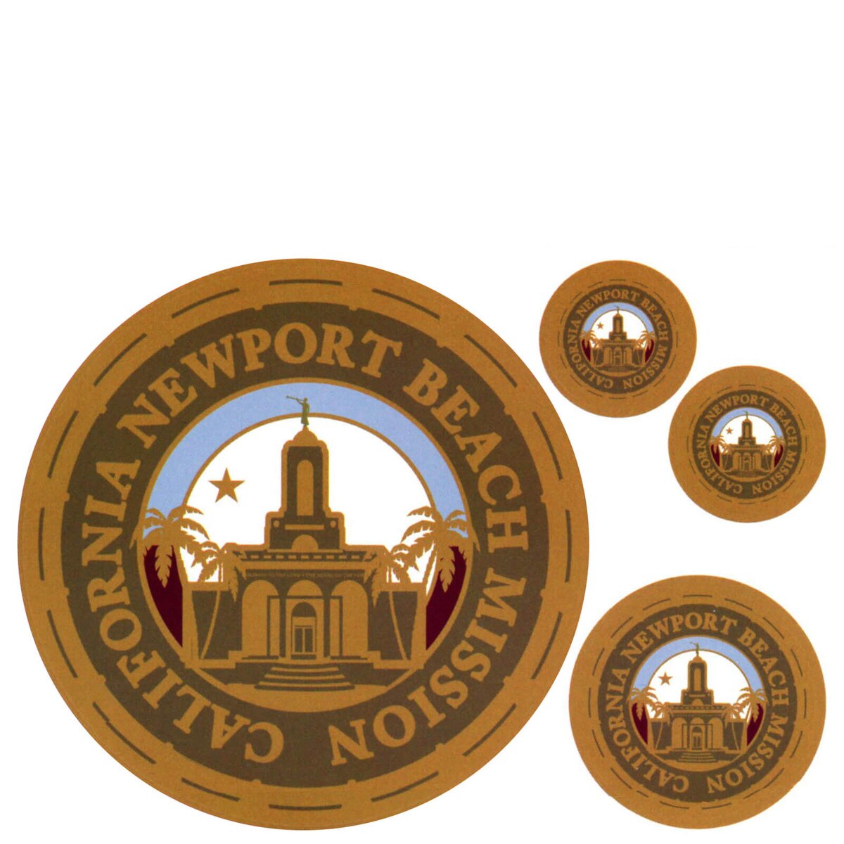 California Newport Beach Mission Decals - 4 Pack