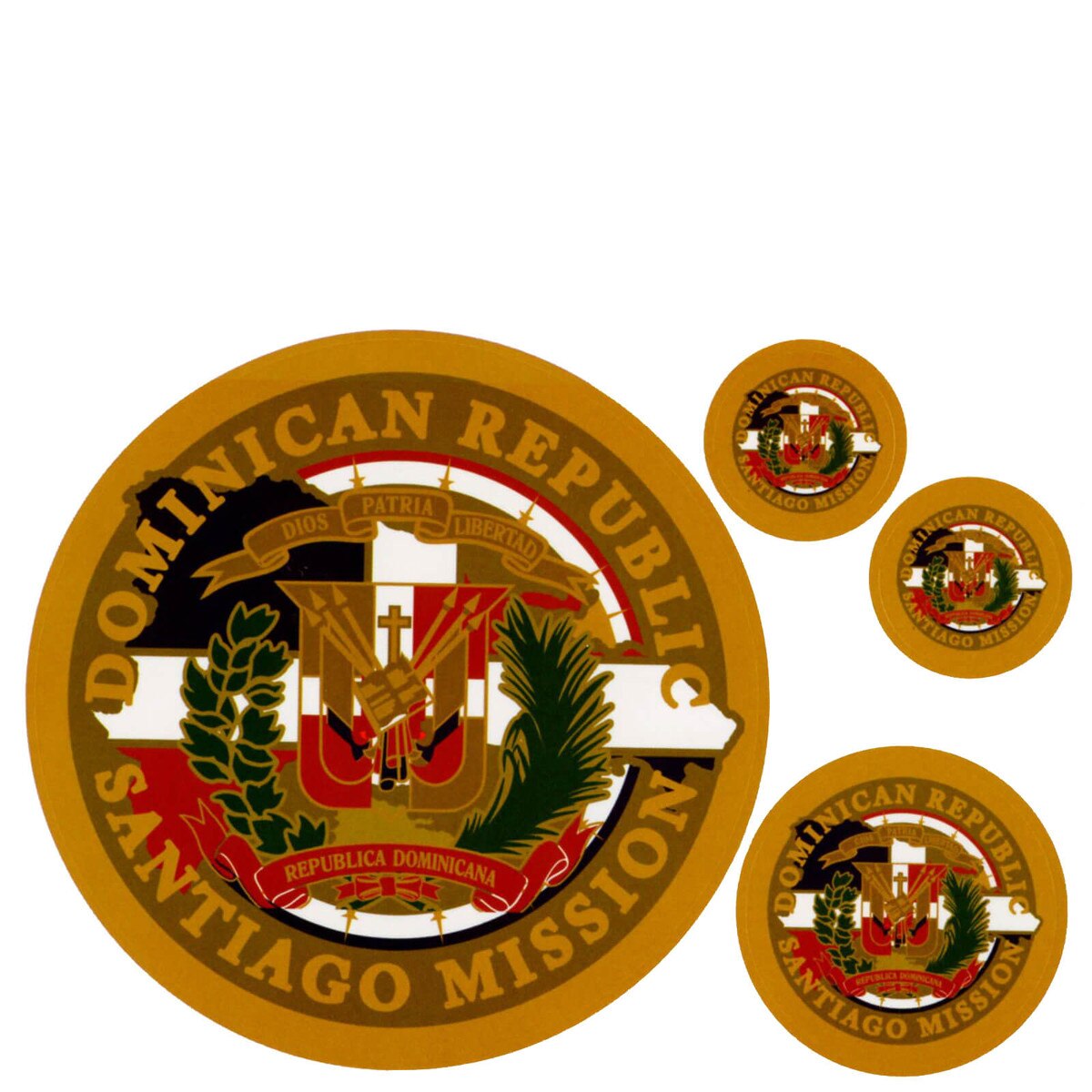 Dominican Republic Santiago Mission Decals - 4 Pack