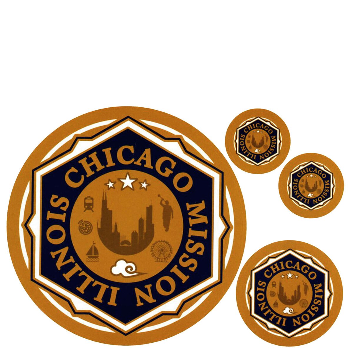Illinois Chicago Mission Decals - 4 Pack