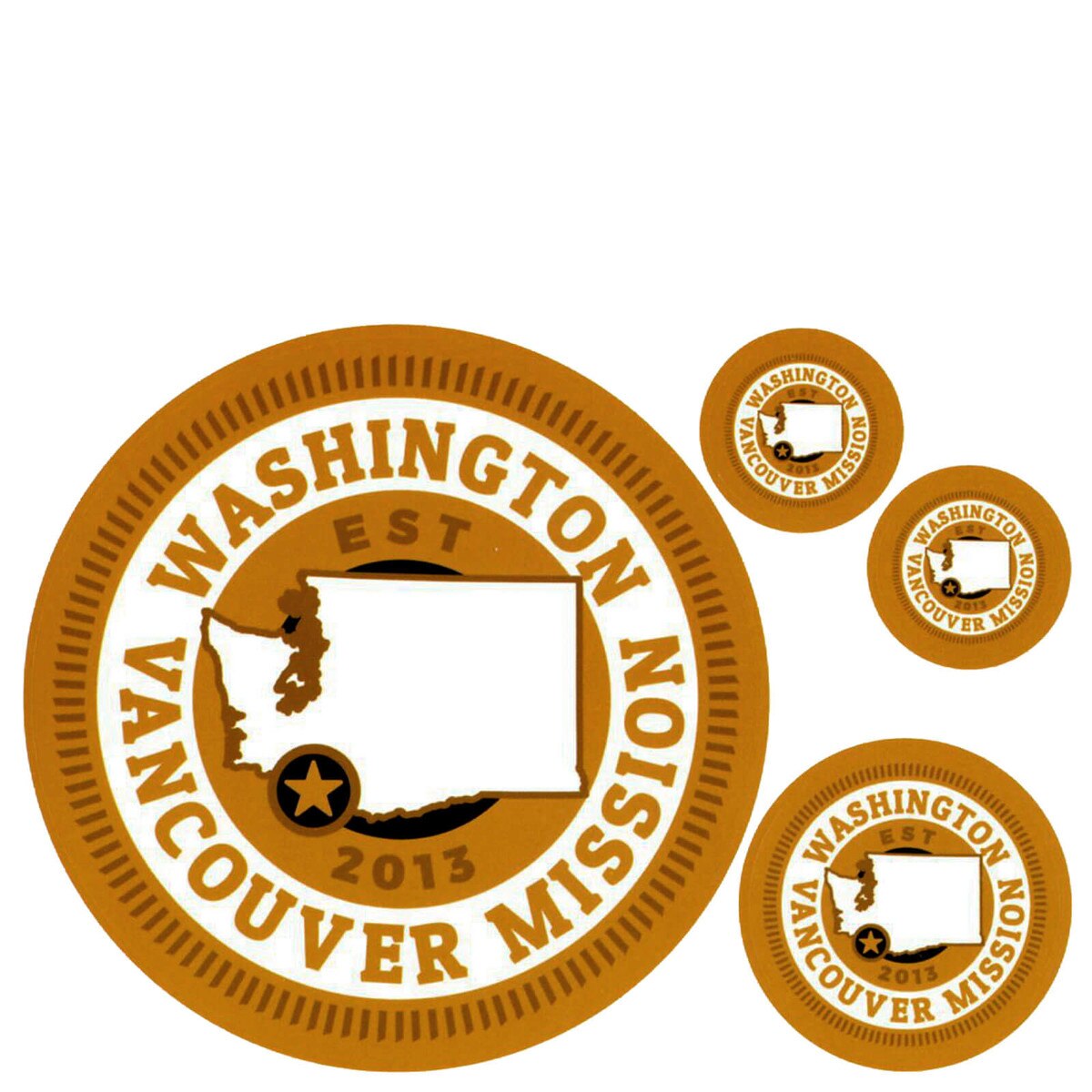 Washington Vancouver Mission Decals - 4 Pack