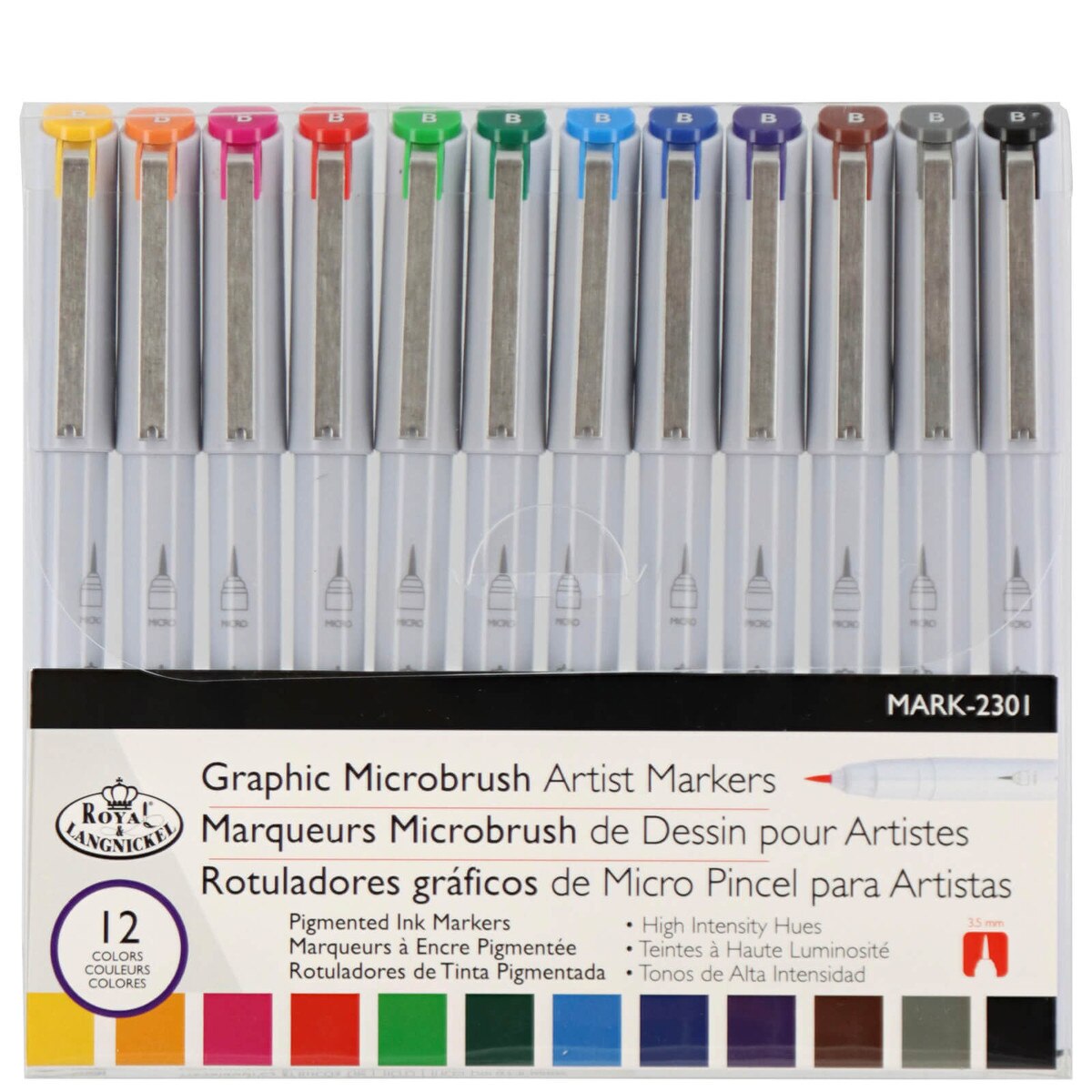 Graphic Microbrush Artist Markers - 12 Count