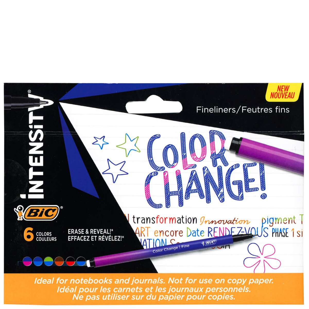 Color Change Intensity Fineline Markers - 6 Count