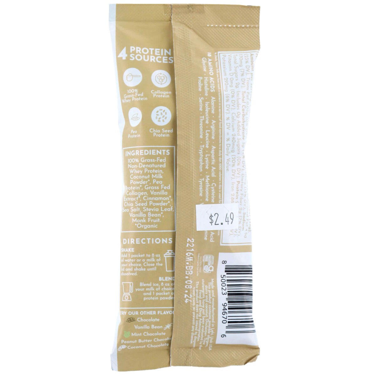 Snickerdoodle Protein Powder Stick - Just Ingredients