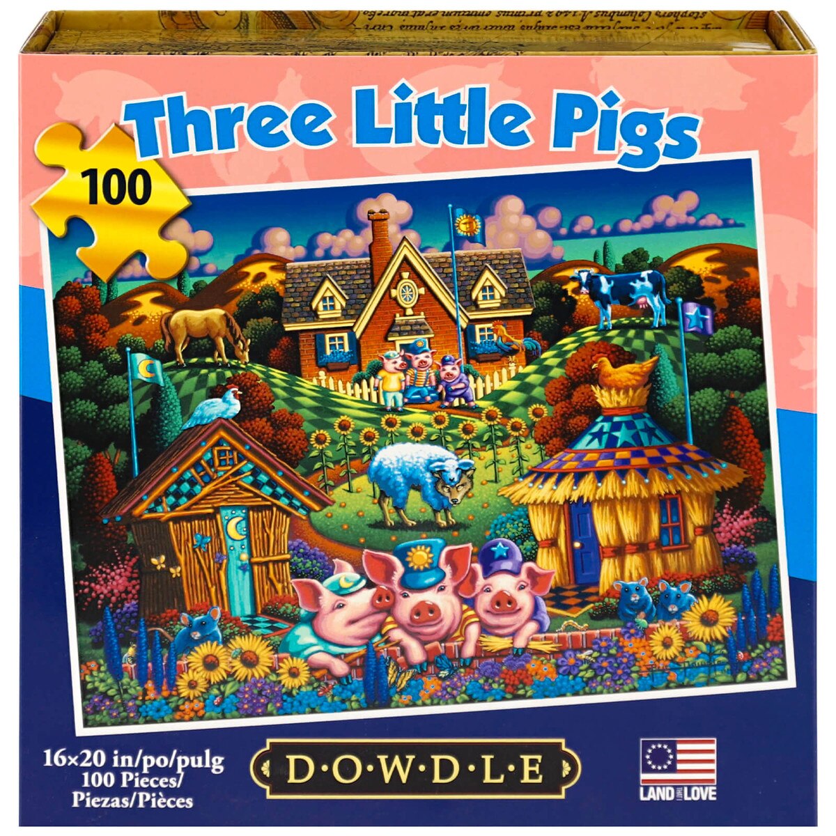 Dowdle Three Little Pigs Puzzle - 100 Piece