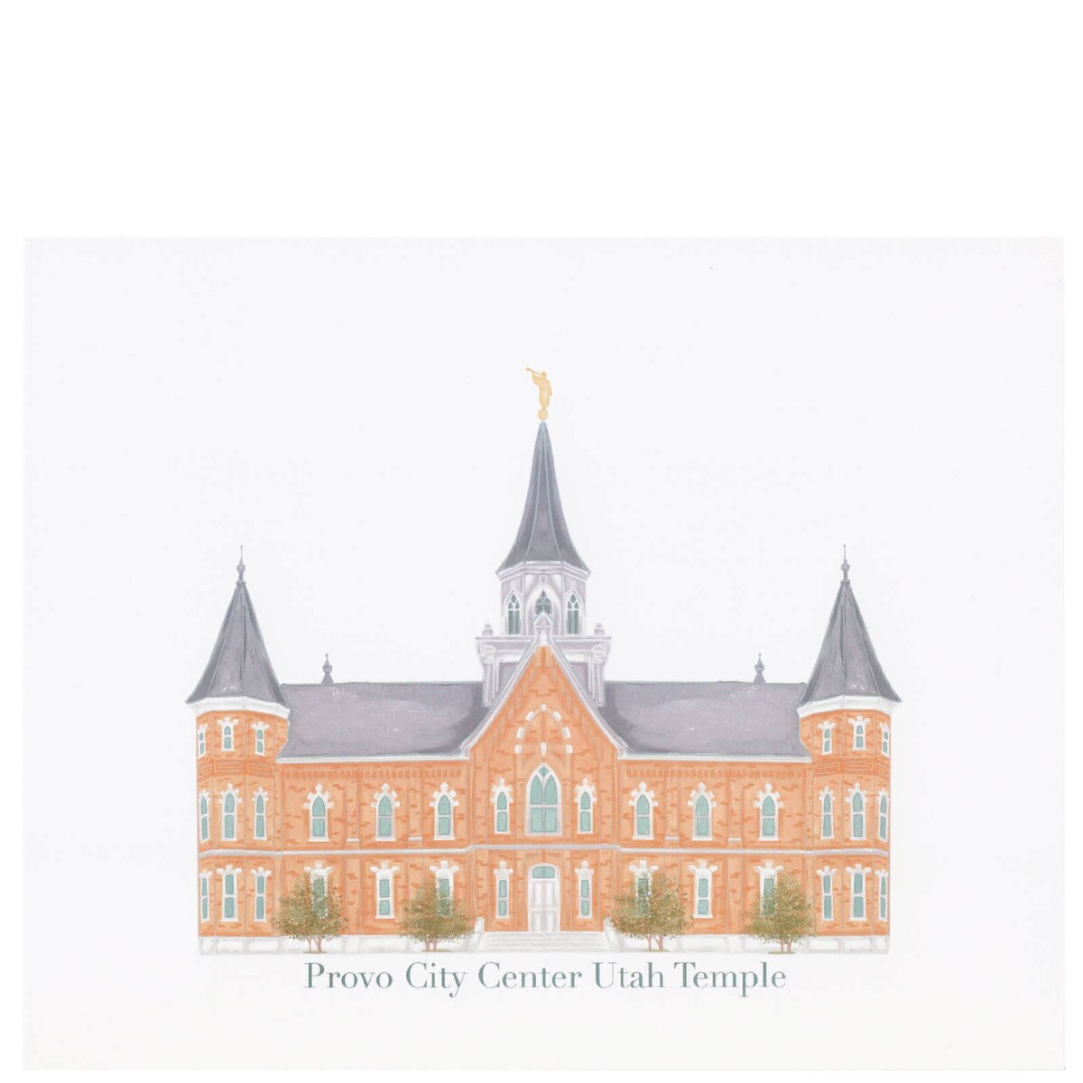 Printed Watercolor Provo City Center Temple - 10" x 8"