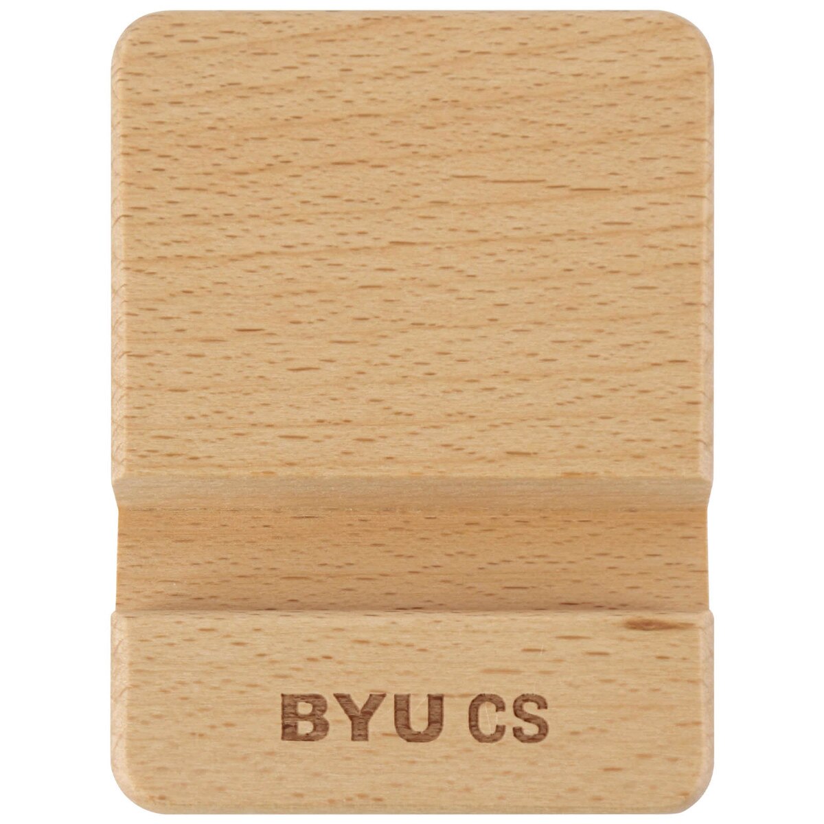 BYU Computer Science Bamboo Phone Stand