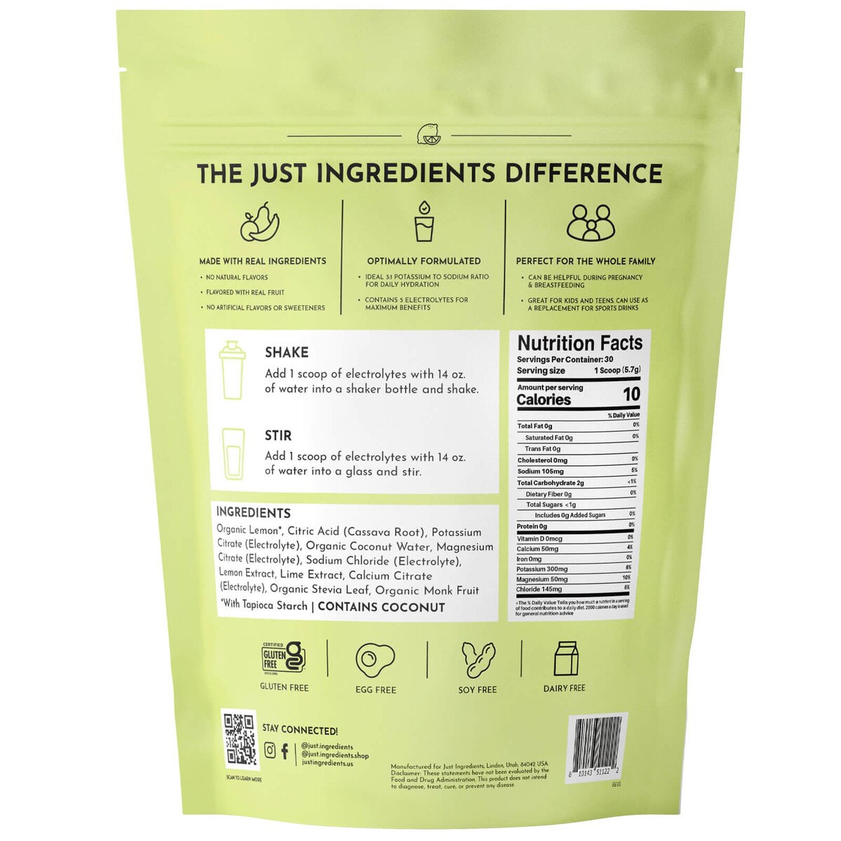 Lemon Lime Electrolytes - Just Ingredients