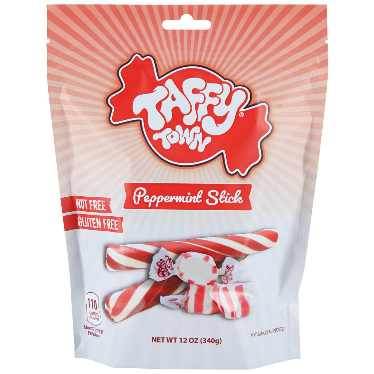 Peppermint Stick Salt Water Taffy Bag - 12 Oz.