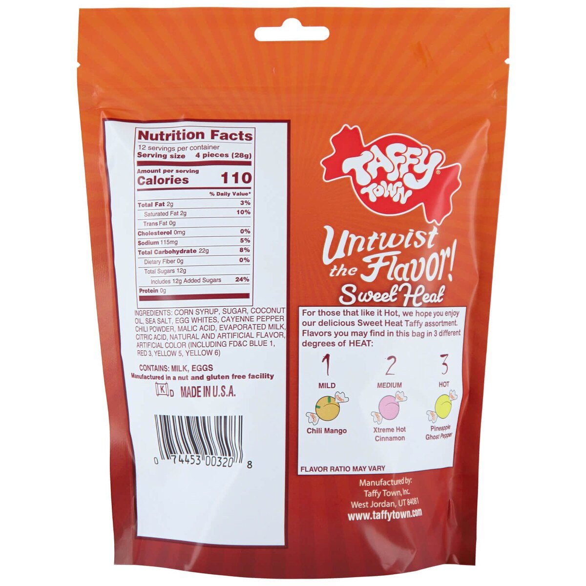 Sweet Heat Salt Water Taffy Bag - 12 Oz.