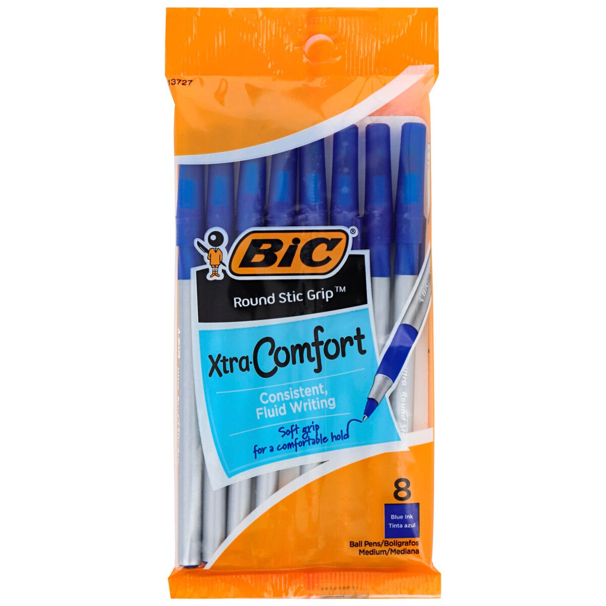 Blue Round Stic Grip Medium Ballpoint Pens - 8 Count