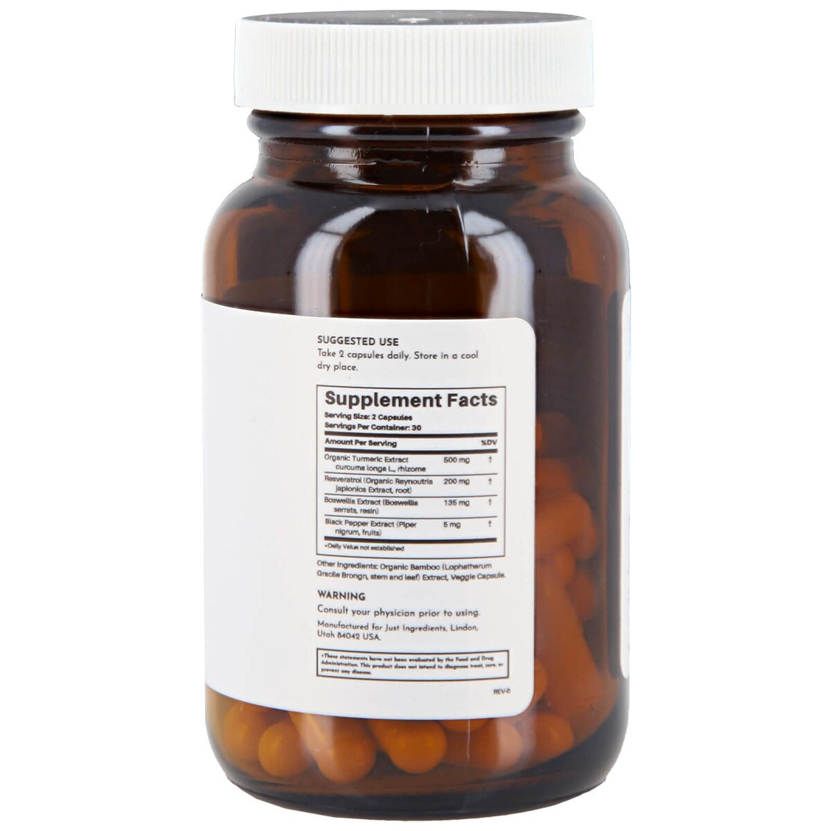 Turmeric Complex Supplement 60 Capsules - Just Ingredients