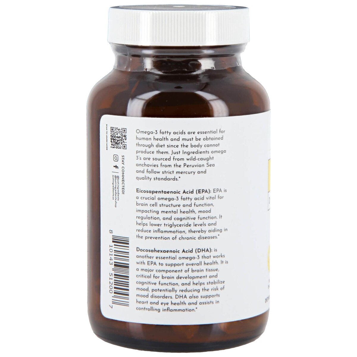 Omega-3 DHA+EPA Supplement 60 Capsules - Just Ingredients
