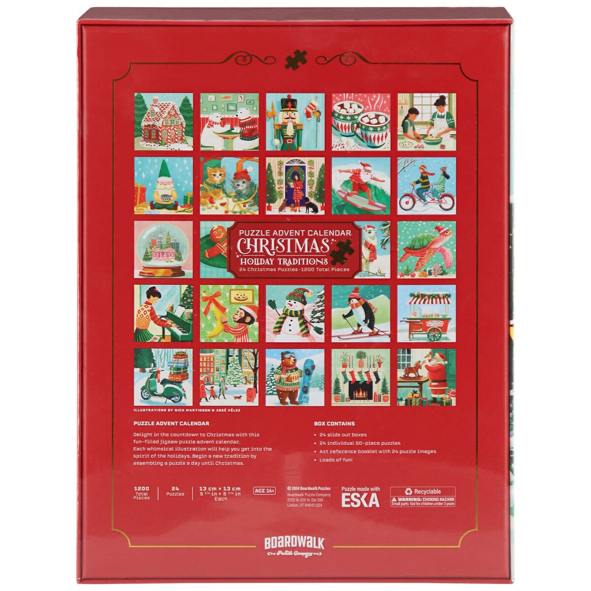 Christmas Holiday Traditions Puzzle Advent Calendar - 24 Puzzles