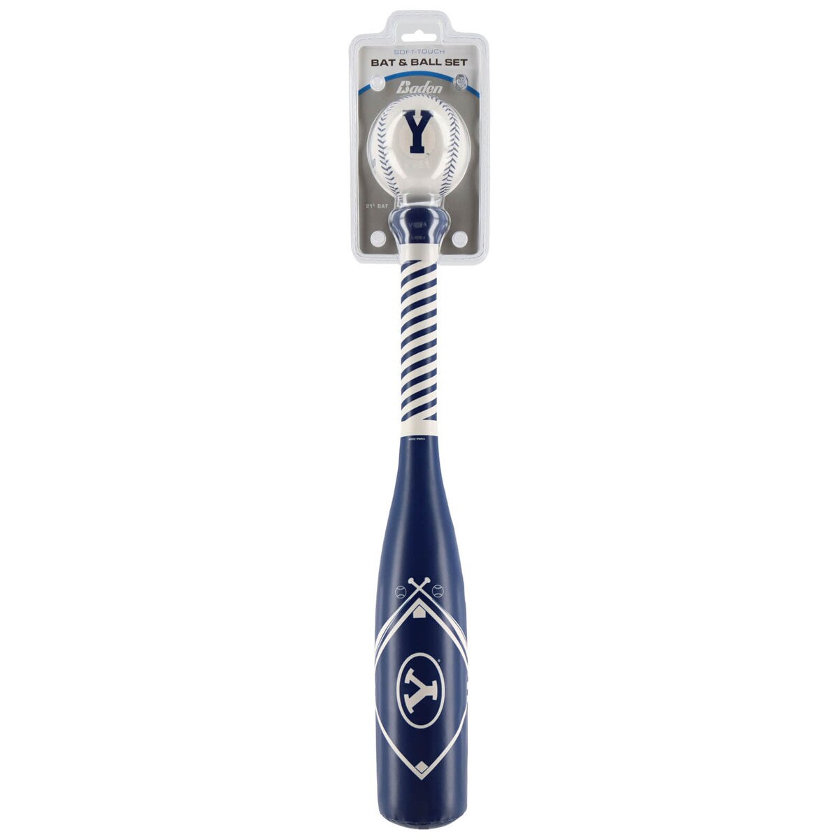 Oval Y Soft Touch BYU Baseball and Bat Set