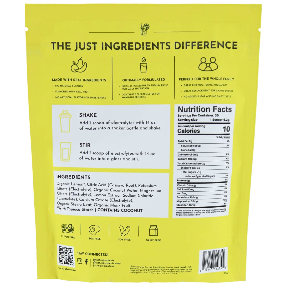 Lemonade Electrolytes - Just Ingredients