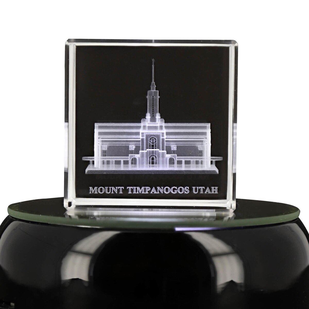 Mount Timpanogos Temple Laser Engraved Crystal Cube